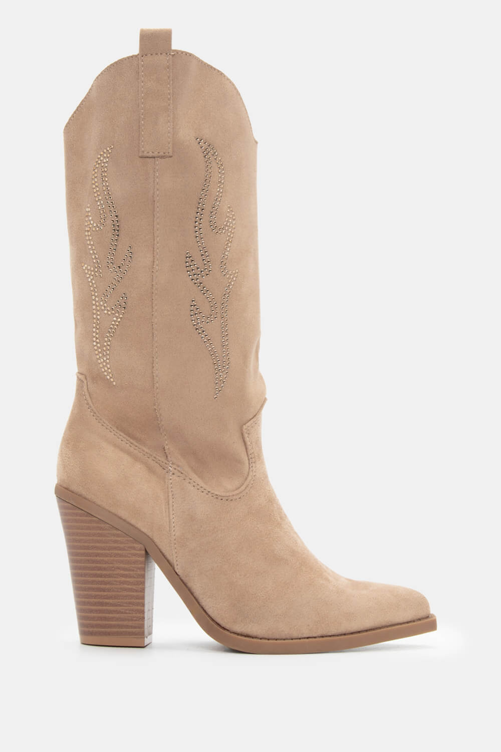 Μποτάκια Cowboy με Διακοσμητικές Φωτιές Από Strass-LUIGI